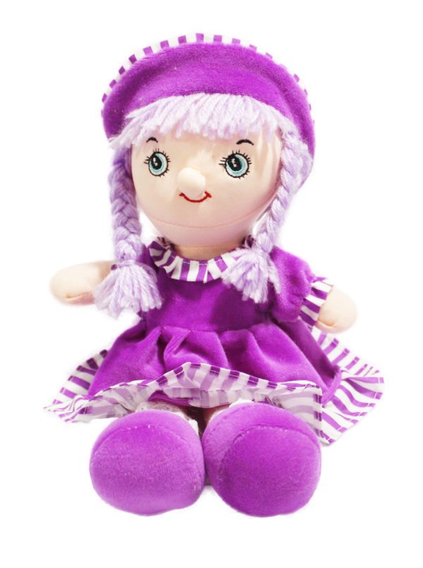 Boneca de pano com chápeu- Roxa – Universo da Pelúcia